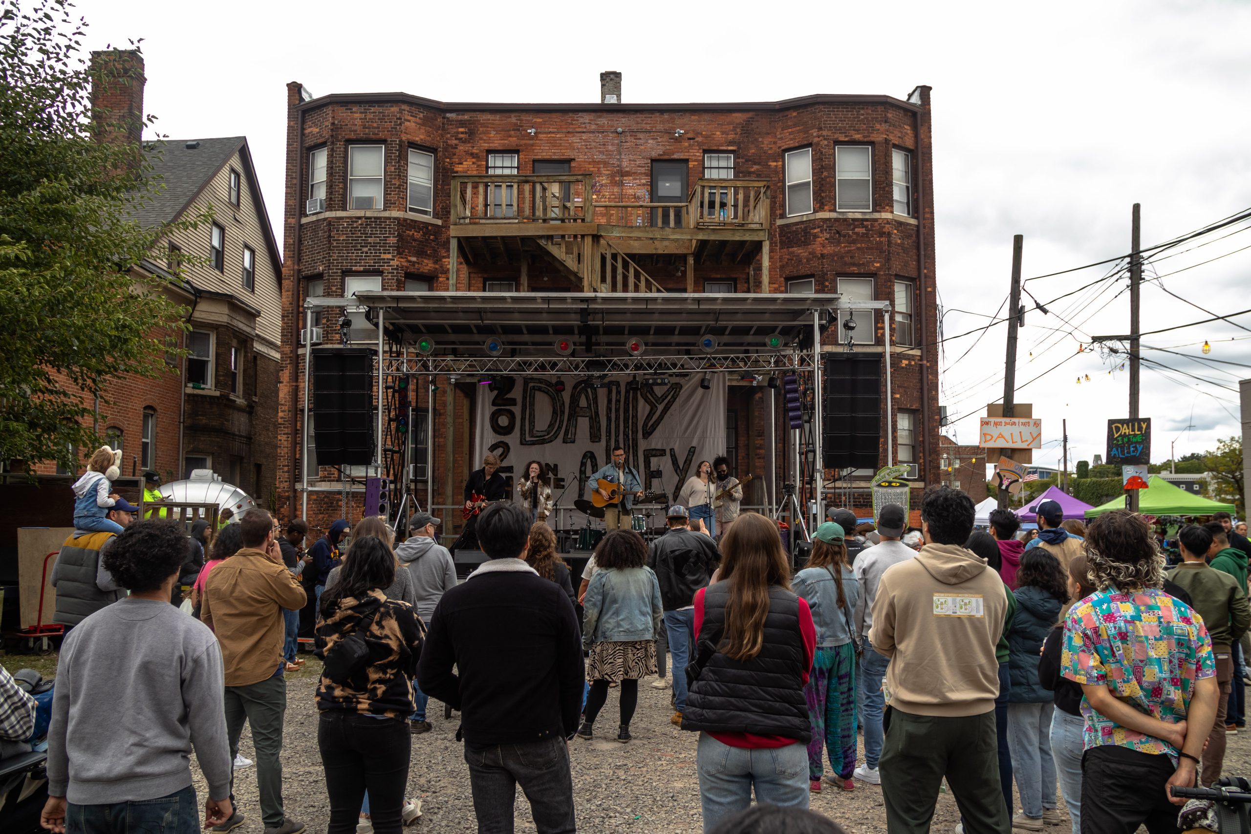 A community party in the Cass Corridor